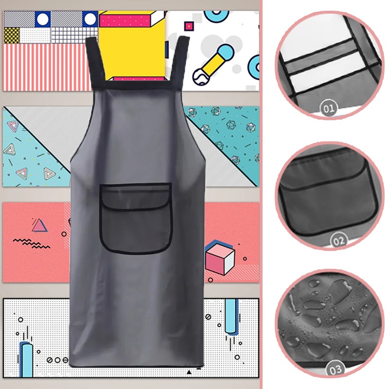 waterproof and oil resistant PVC men's and women's aprons Kitchen ...