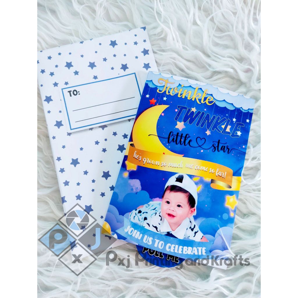Twinkle twinkle little Star Pull Out Invitation | Shopee Philippines