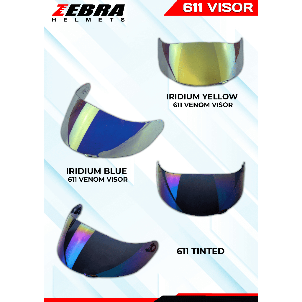 ZEBRA 611 HELMET VISOR LENS | Shopee Philippines