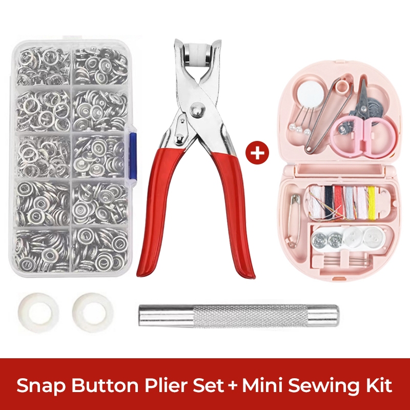 450Pcs Snap Button Plier Set Metal Automatic Button Snap Kit With Fastener Frame Connection ...