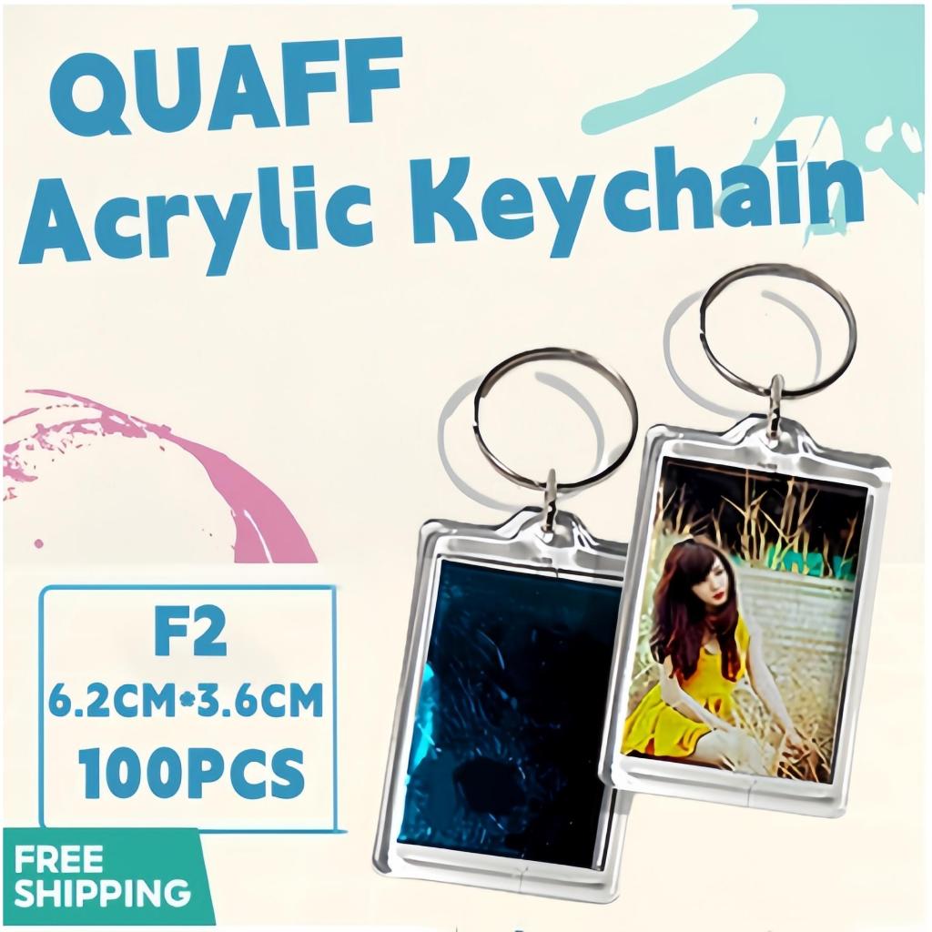 QUAFF F2 Acrylic Photo Insert Keychain Rectangle Openable 100 Pcs Pack ...