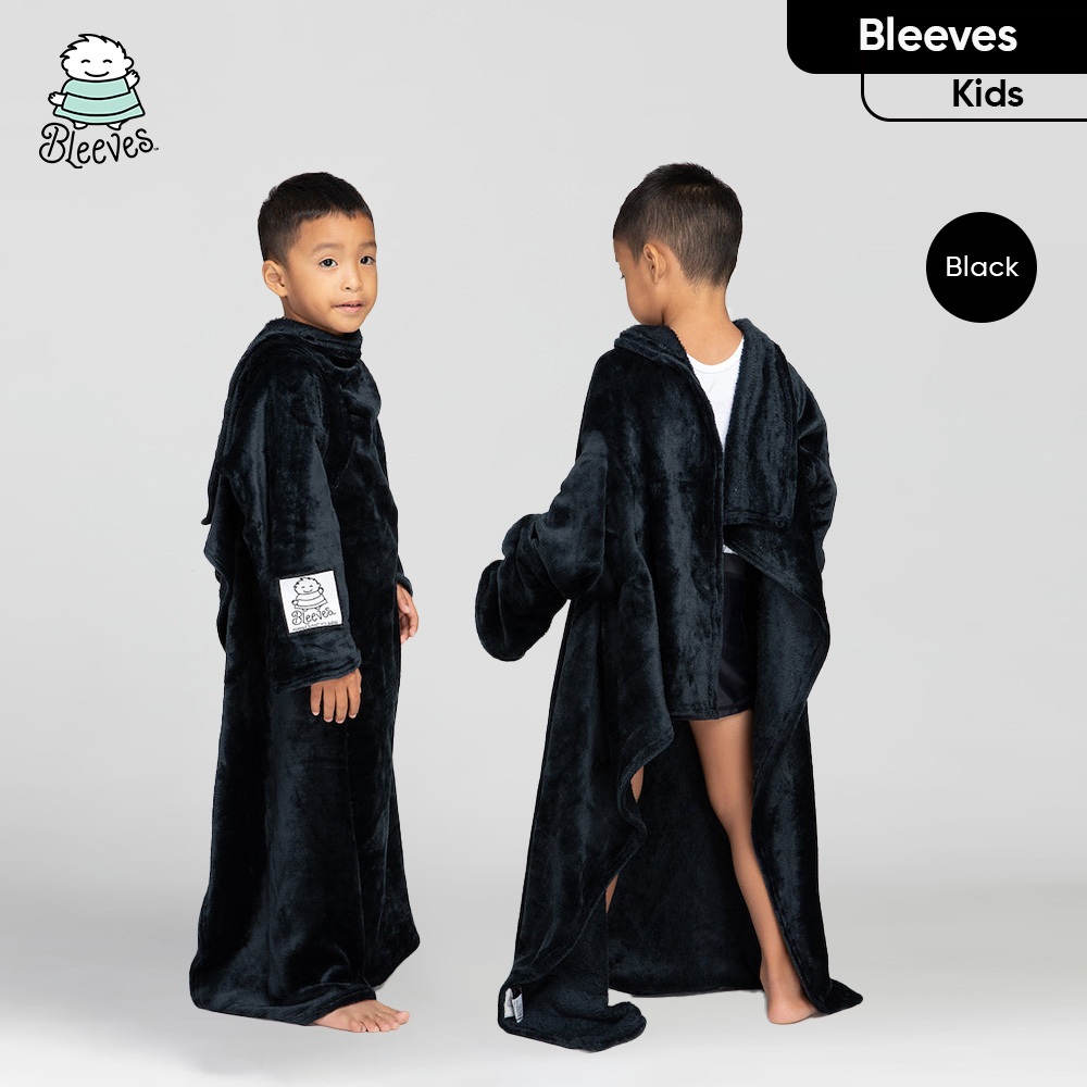 Bleeves® | Black Bleeves Kids Size Wearable Blanket for Men and Women ...