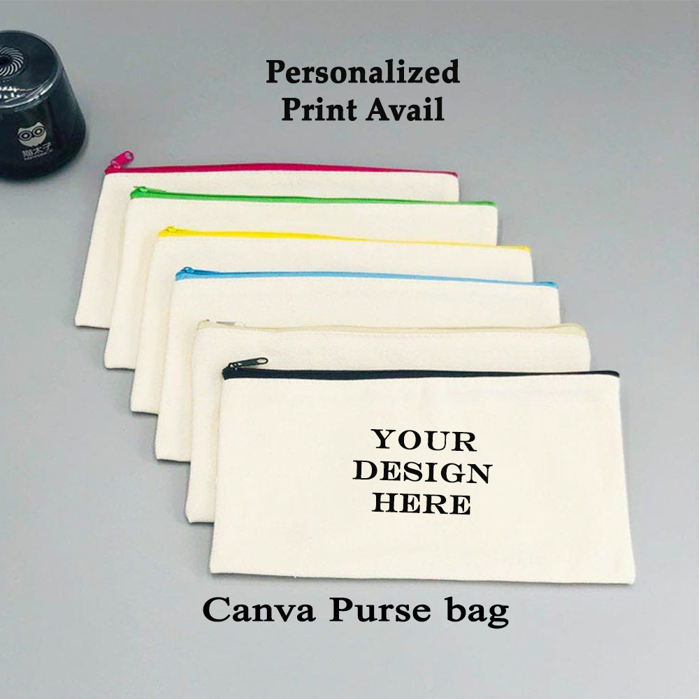 [1PC] Canva Bag with Zipper Katsa Coin Purse Wallet Canva Pouch zipper ...
