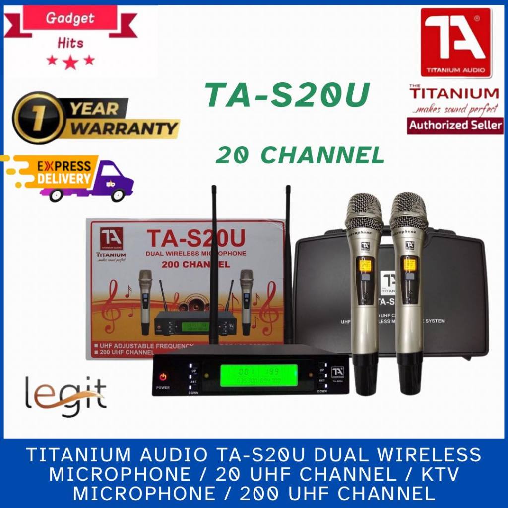 Titanium Audio TA-S20U Dual Wireless Microphone / 20 UHF Channel / KTV ...