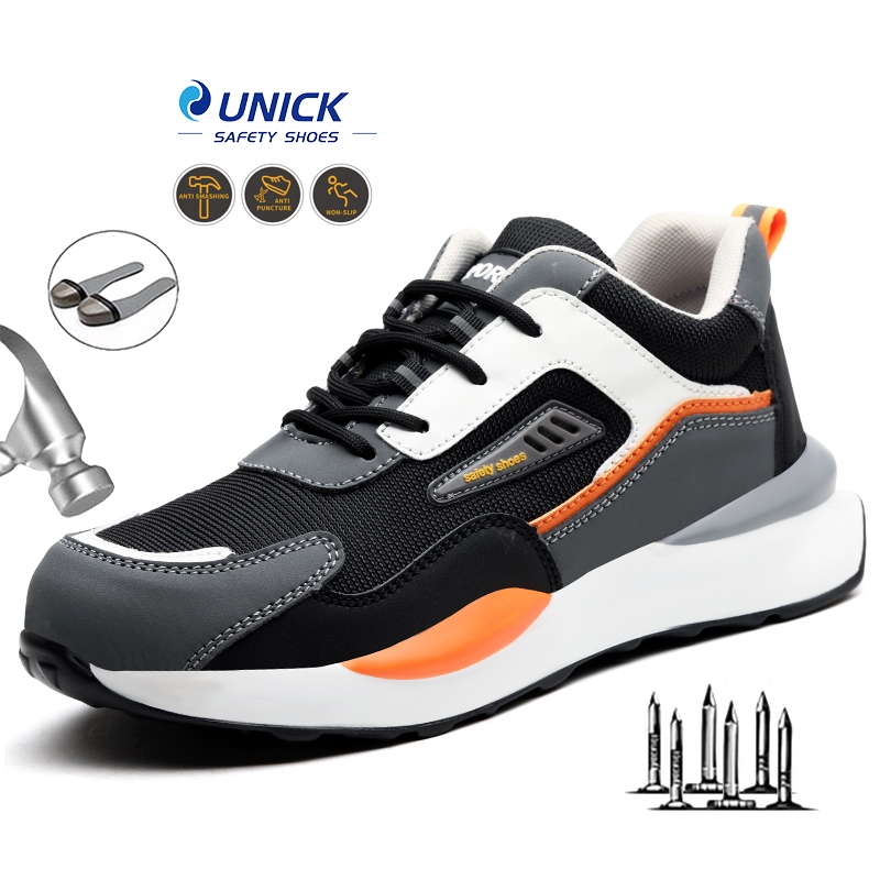 UNICK Work Safety Shoes For Men Steel Toe Anti-puncture Work Boots ...