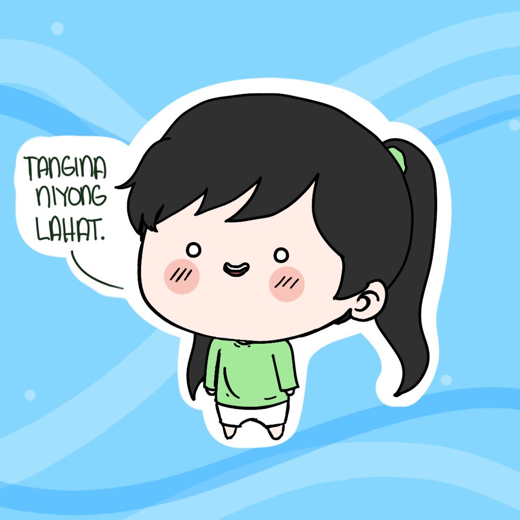 SSKAIT Girl Waterproof funny mood die cut sticker - T*ngina niyong ...