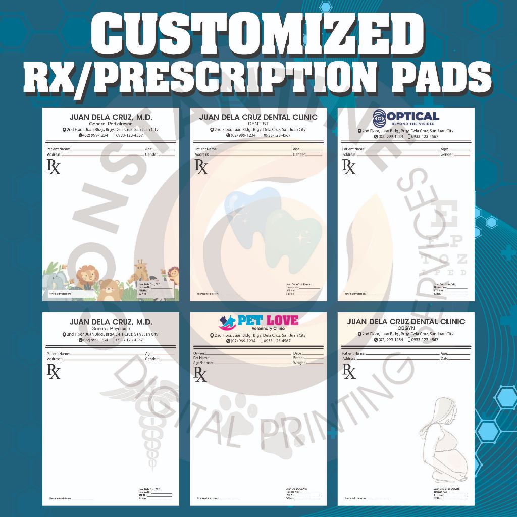 RX Pads/Prescription Pads A5 & A6 Size Customized Design & Medical ...