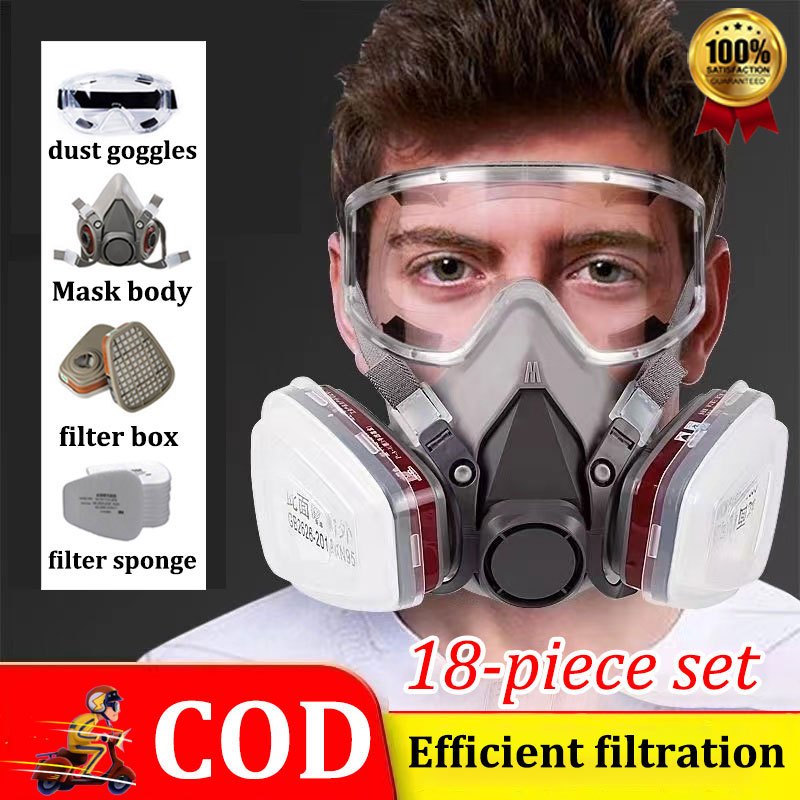 [28-piece ] 6200 gas mask double filter anti chemical gas Industrial ...