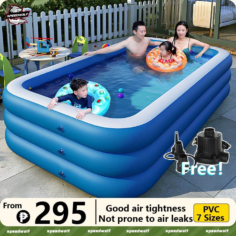 Swimming pool foldable 3-layer family swimming pool (Free pump) cod ...