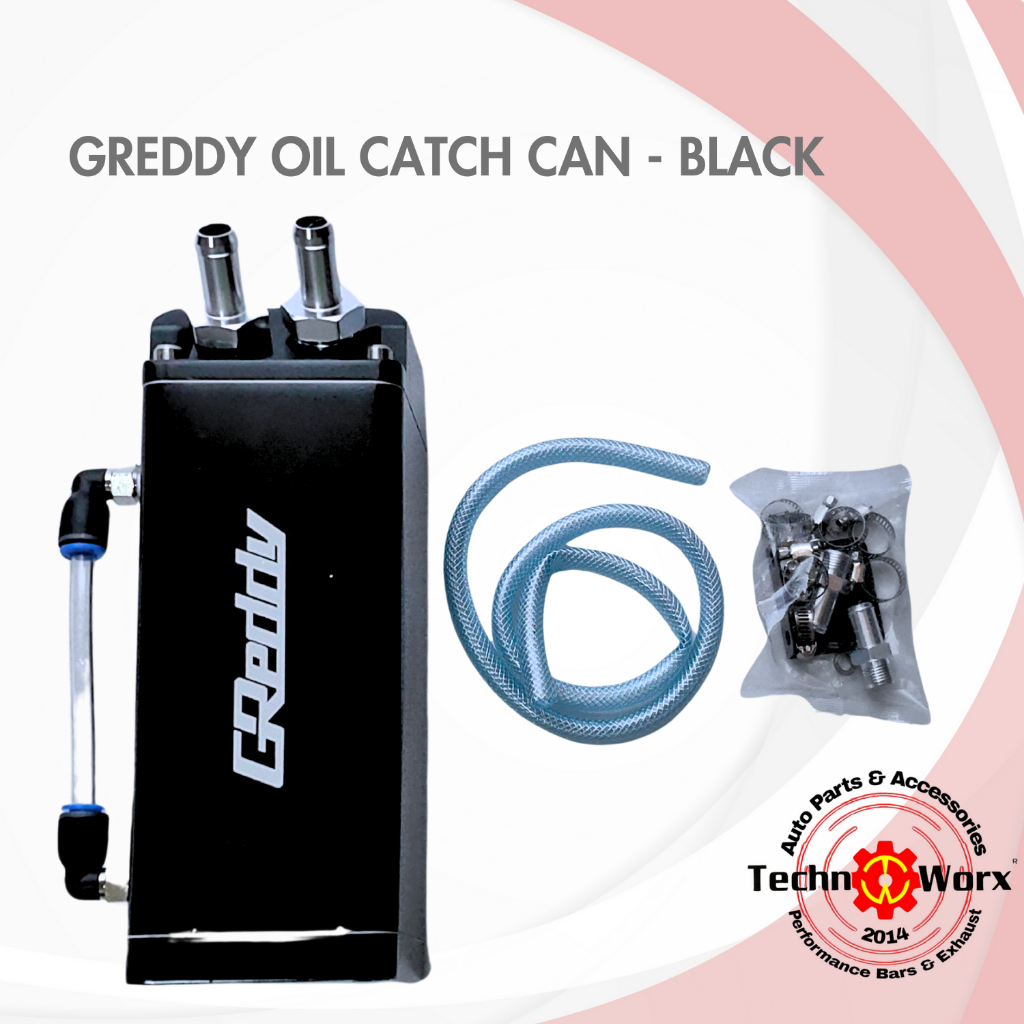 GREDDY Oil Catch Can BLACK Universal Use Aluminum JDM car fuel oil ...