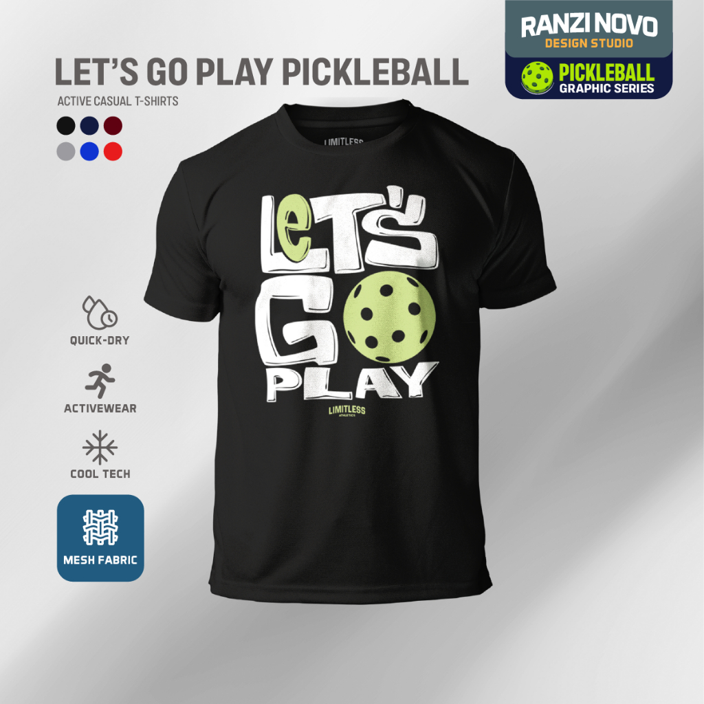 Let's Go Play Pickleball Shirt Thermotech Drifit T-Shirt Activewear ...
