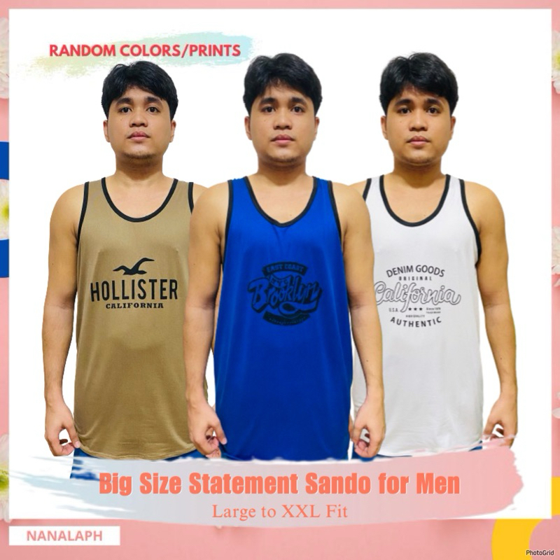 BIG SIZE Statement Sando for Men [ Large to XXL ] | Shopee Philippines