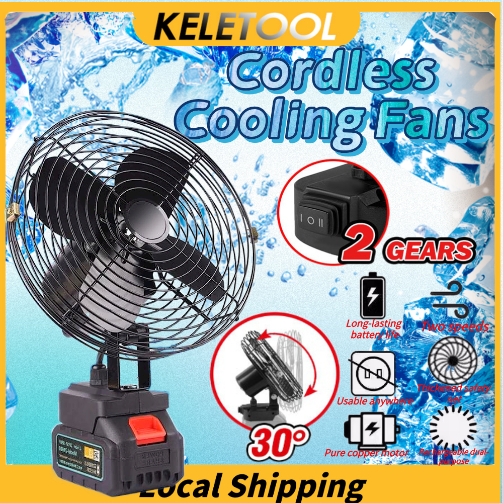 Electric Fan Rechargeable Portable Chargeable Camping Cordless Cooling ...