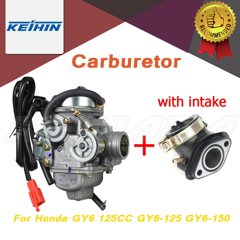 Keihin Carburator with manifold for Honda GY6 125CC GY6-125 GY6-150 CARBURETOR MOTORCYCLE ...