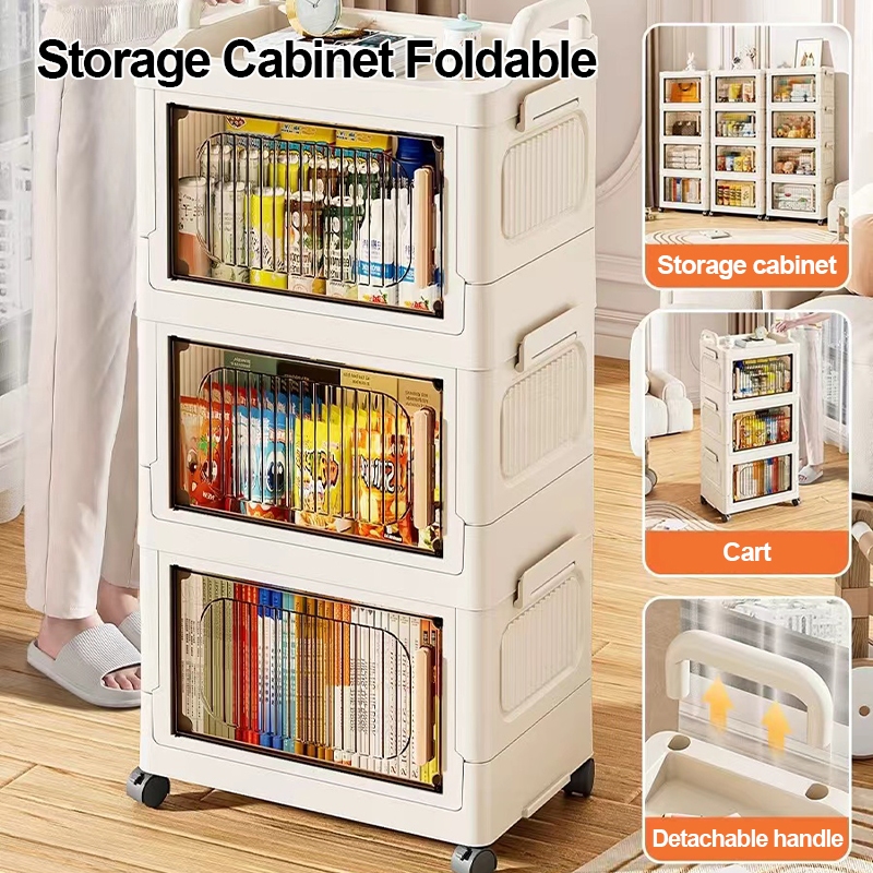 Foldable Gap Storage Cabinet with Wheel Bathroom Organizer Movable ...