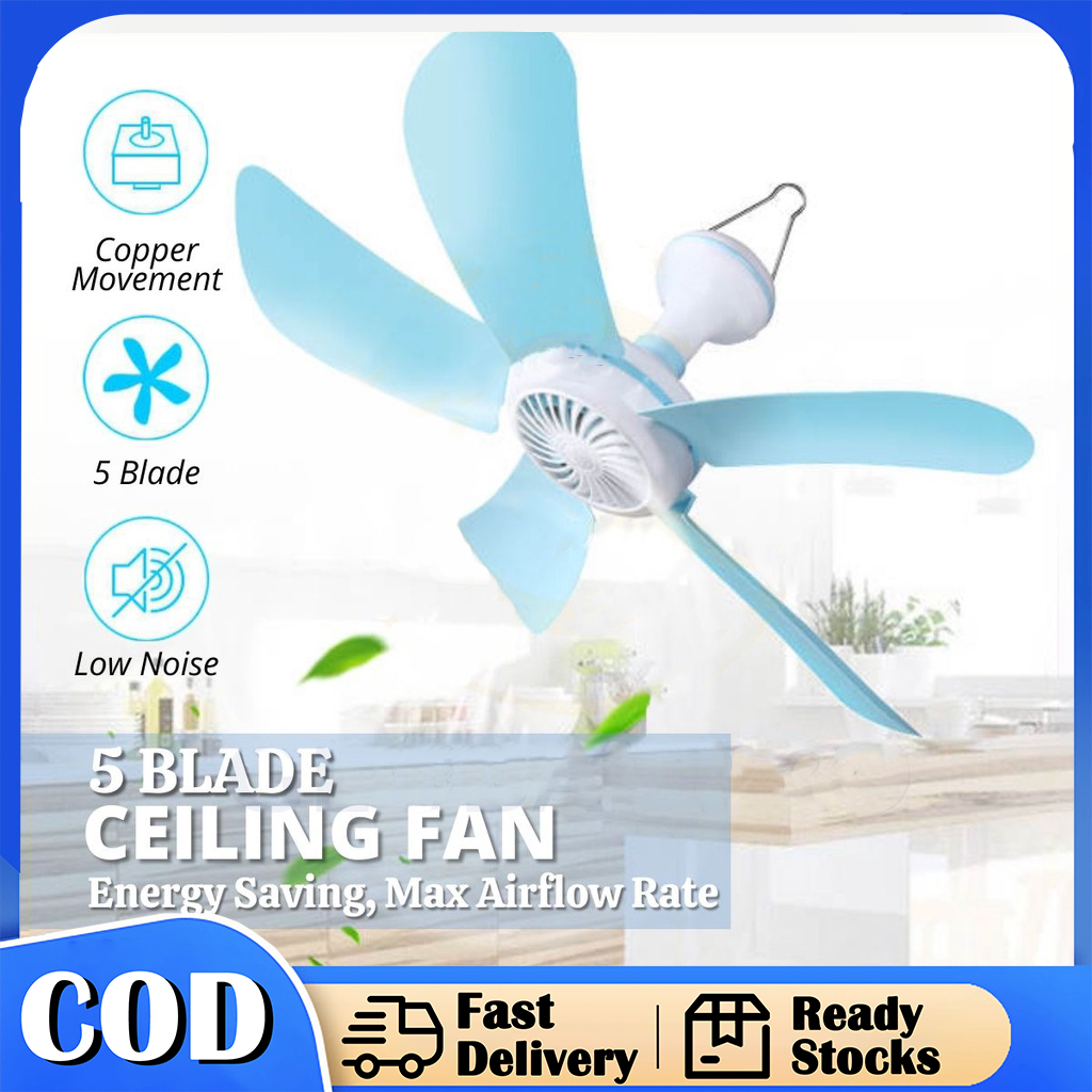 Portable mini small celling fan 5 blades electric Ceiling fan for home ...