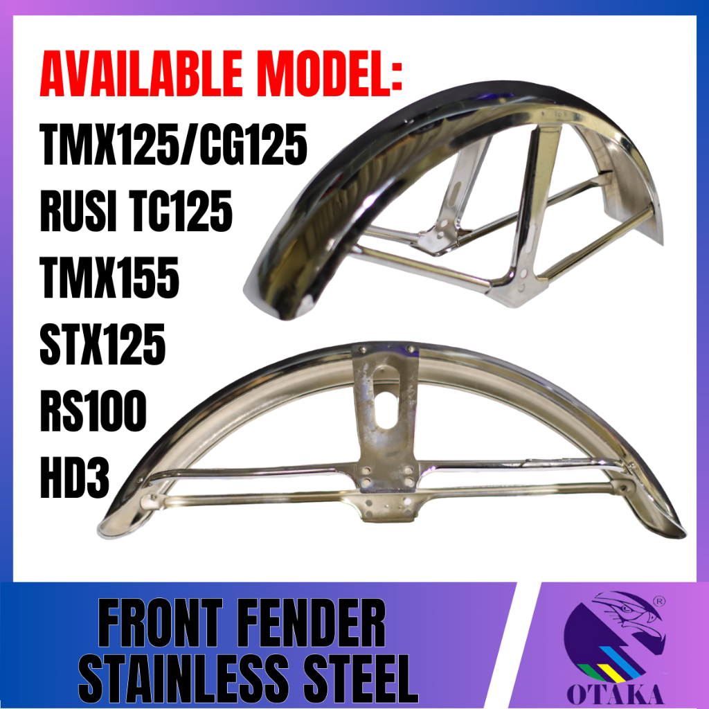 OTAKA MOTORCYCLE FRONT FENDER STAINLESS STEEL FOR TMX 155/TMX 125/CG125 ...