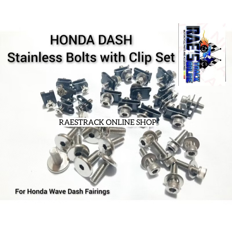 Honda Dash Premium Bolts With Clips Set | Shopee Philippines