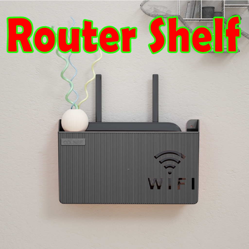 Plastic Wall Mounted Router Shelf, WiFi Router Storage Box, Modem Cable ...