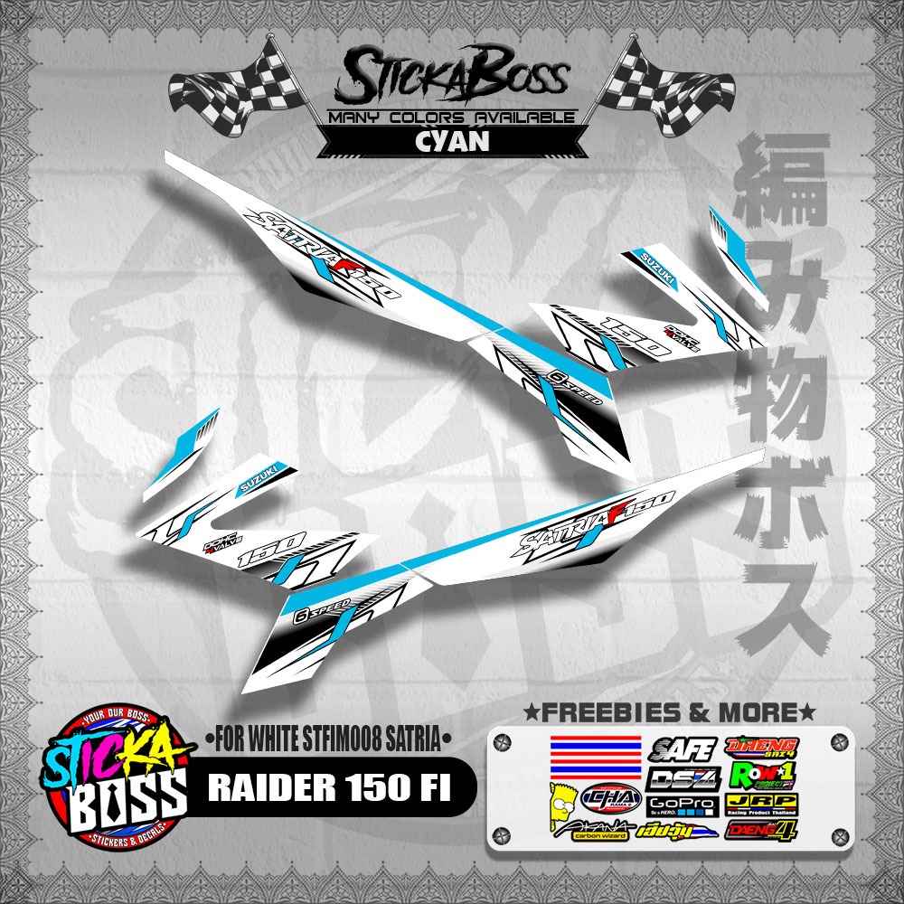 RAIDER 150 FI DECALS ( FOR WHITE STFIM008 SATRIA ) [ PREMIUM GLOSSY ...