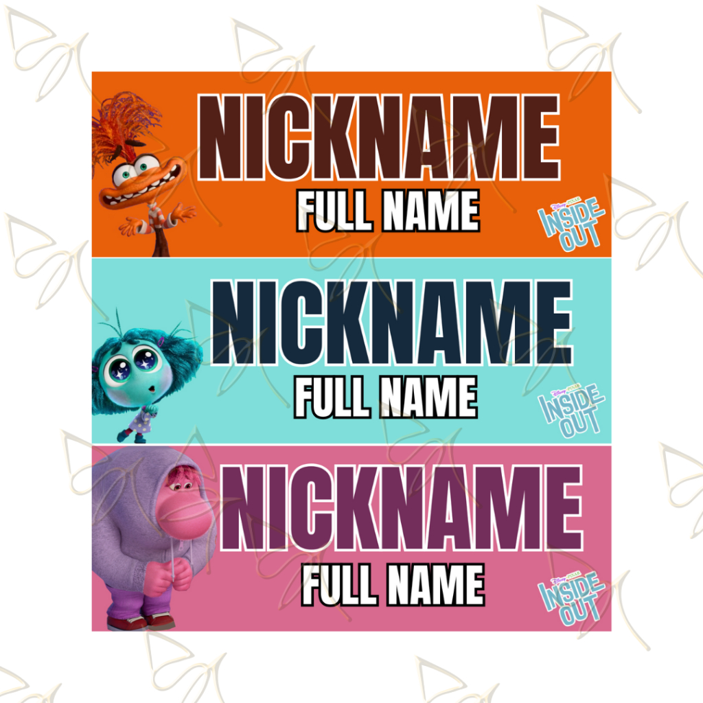 Inside Out Name Tag, Bag Tag and Name and Subject Stickers | Shopee ...