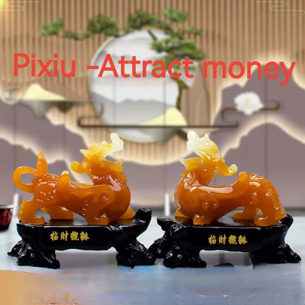small piyao pixiu chilin dragon green yellow good luck charms home ...