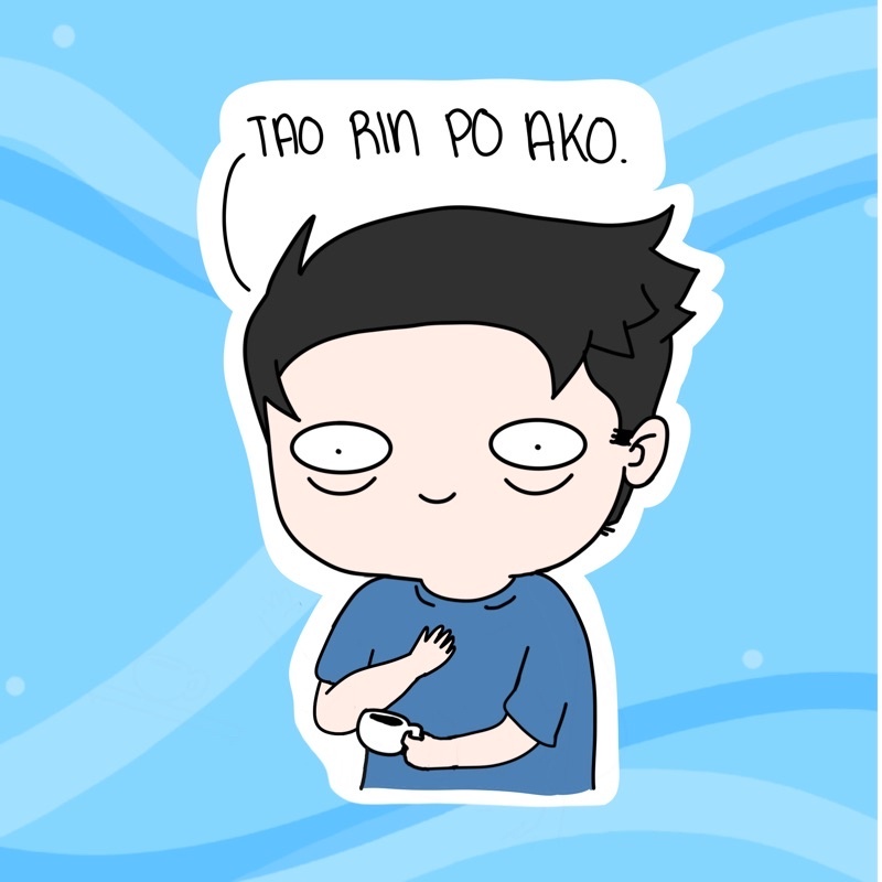 SSKAIT Boy Waterproof funny mood die cut sticker - Tao rin po ako ...