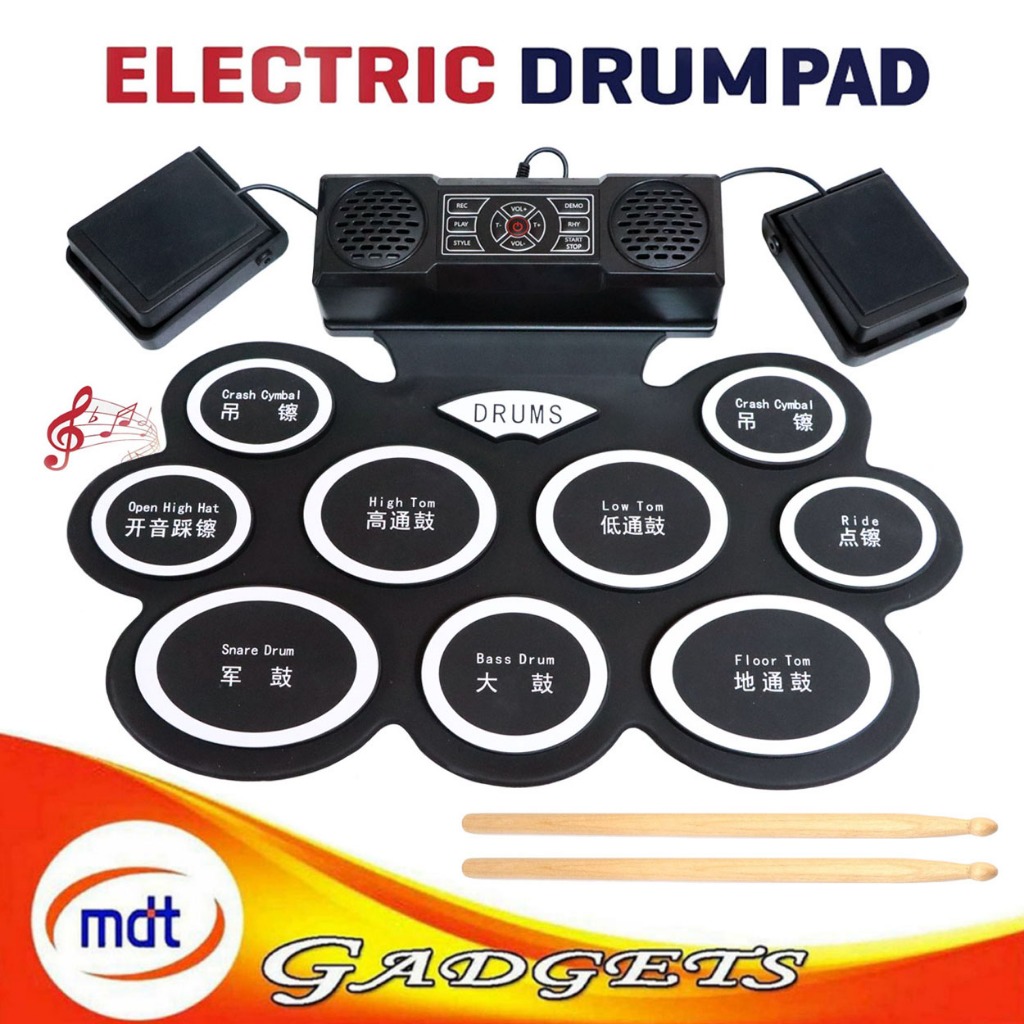 Portable Electronic Drum Digital Roll-up Digital Drum Set Silicone ...