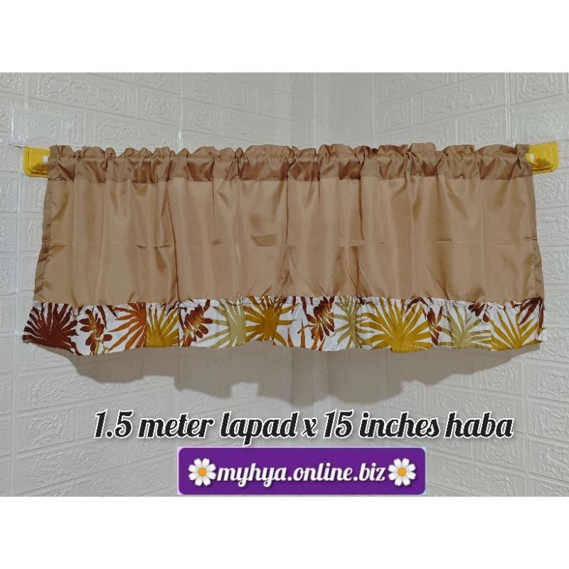 school valance curtain plain with printed ruffles 60x15/ valancer ...