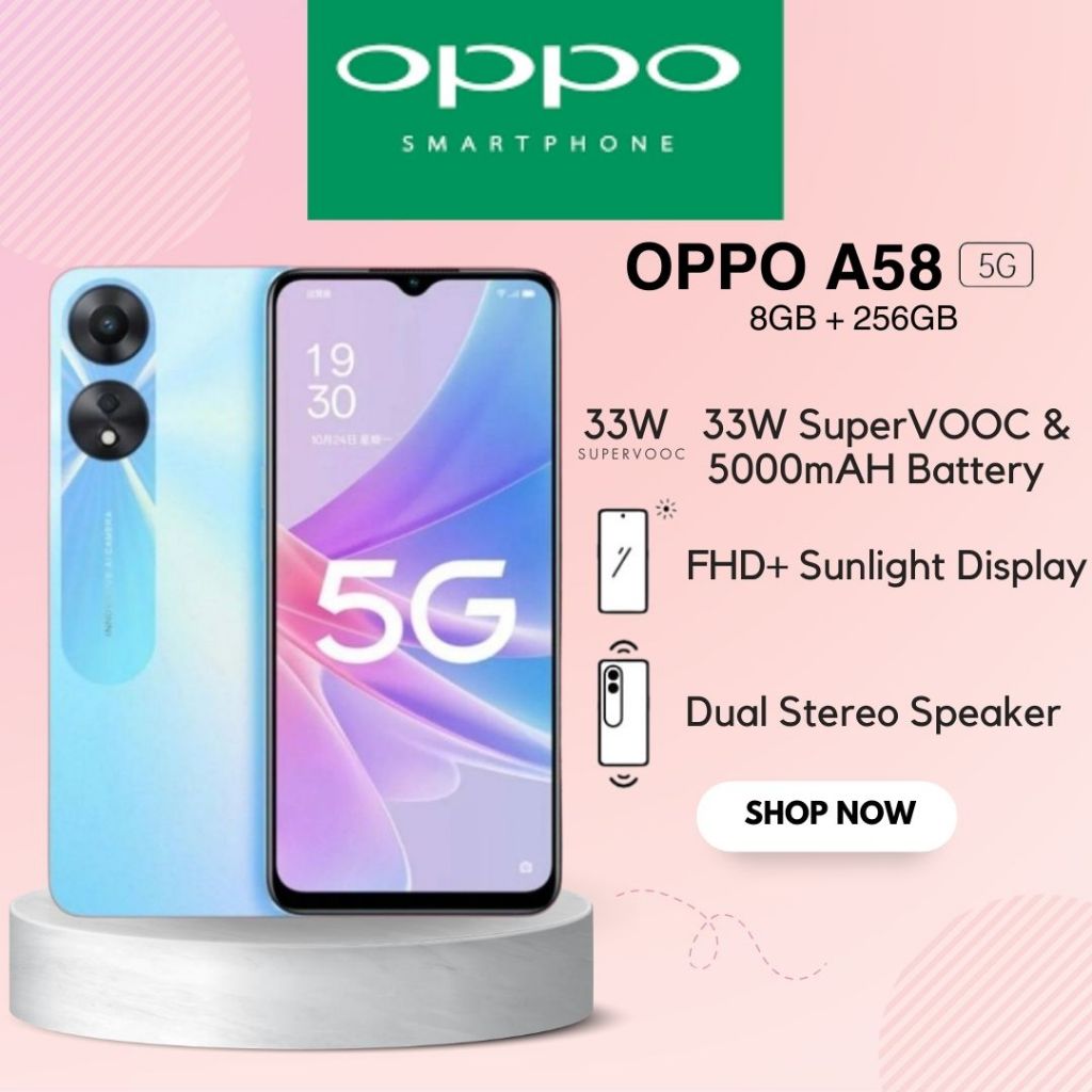 OPPO A58 5G Cellphone | 8GB RAM+256GB ROM Smartphones 6.56" Display ...