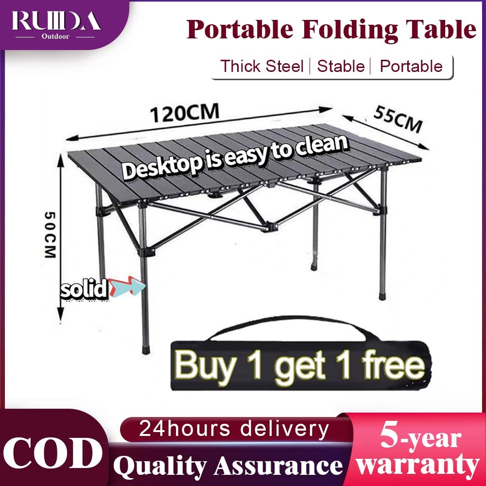 OKGO Outdoor camping folding table, chair, egg roll table portable ...