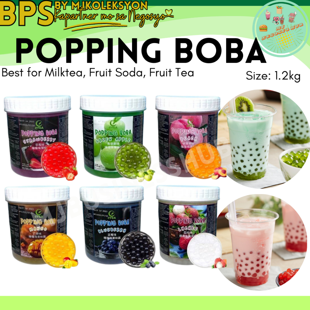 Popping Boba 1.2kilos for Fruit Soda tea Milktea Supplies | Shopee ...