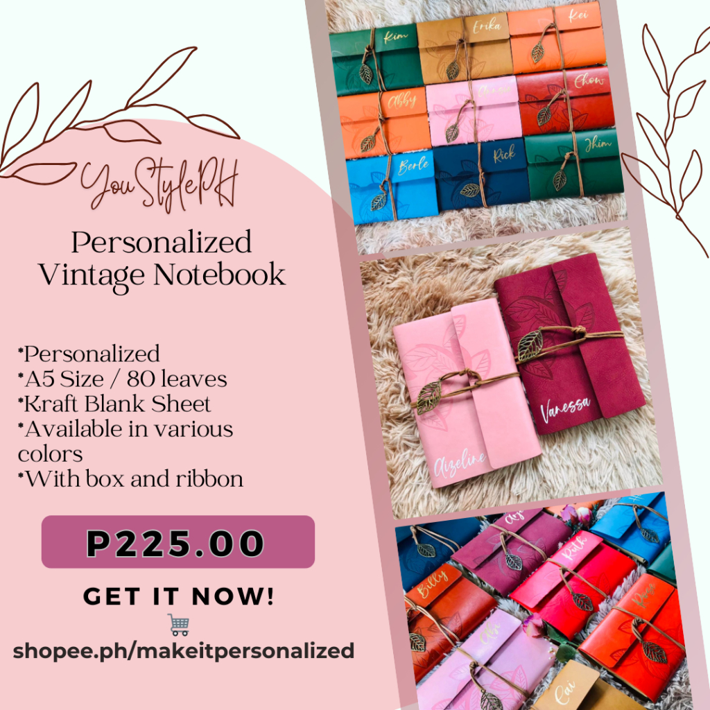 Personalized Vintage Notebook (Refillable) | Shopee Philippines