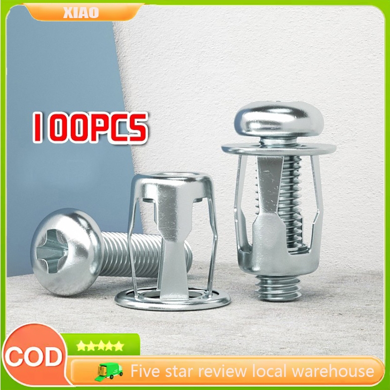 COD 100pcs M4/M6 Petal Rivet Lock Nuts Screw License Plate Fixed Screw ...
