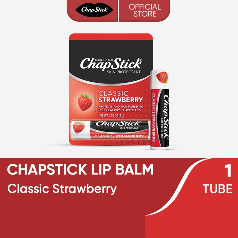 Chapstick Classic Strawberry Lip Balm Helps Prevent and Heal Dry ...