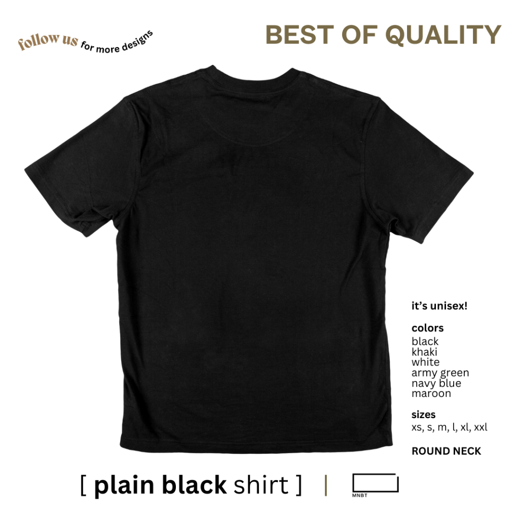 PLAIN BLACK SHIRT | by MNBT Apparel | Shopee Philippines
