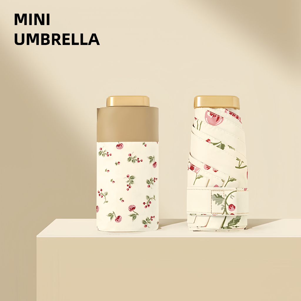 UV Mini Umbrella 14CM Six Fold Mini Pocket Umbrella Women's Sun ...