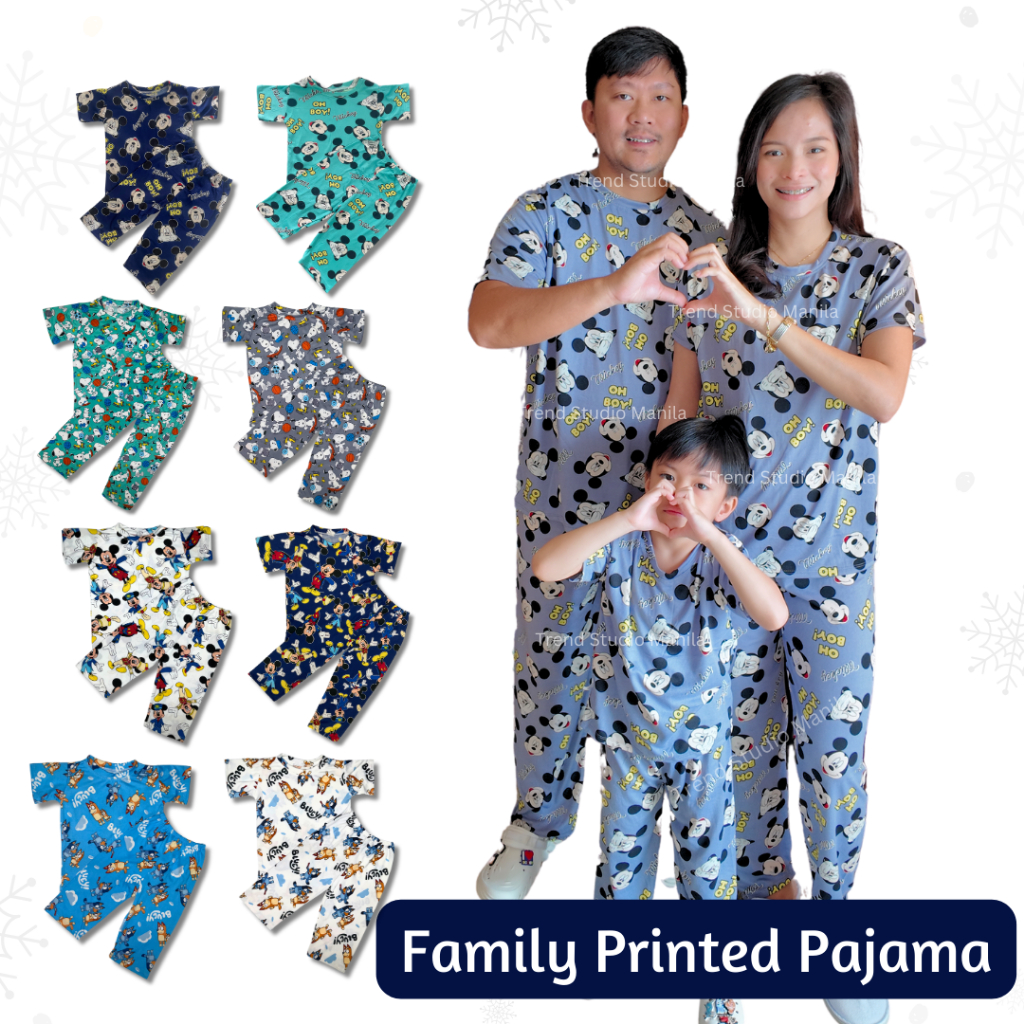 [ BOY PRINTS 4 ] Printed Terno Pajama Family Matchy Outfit Kids and ...
