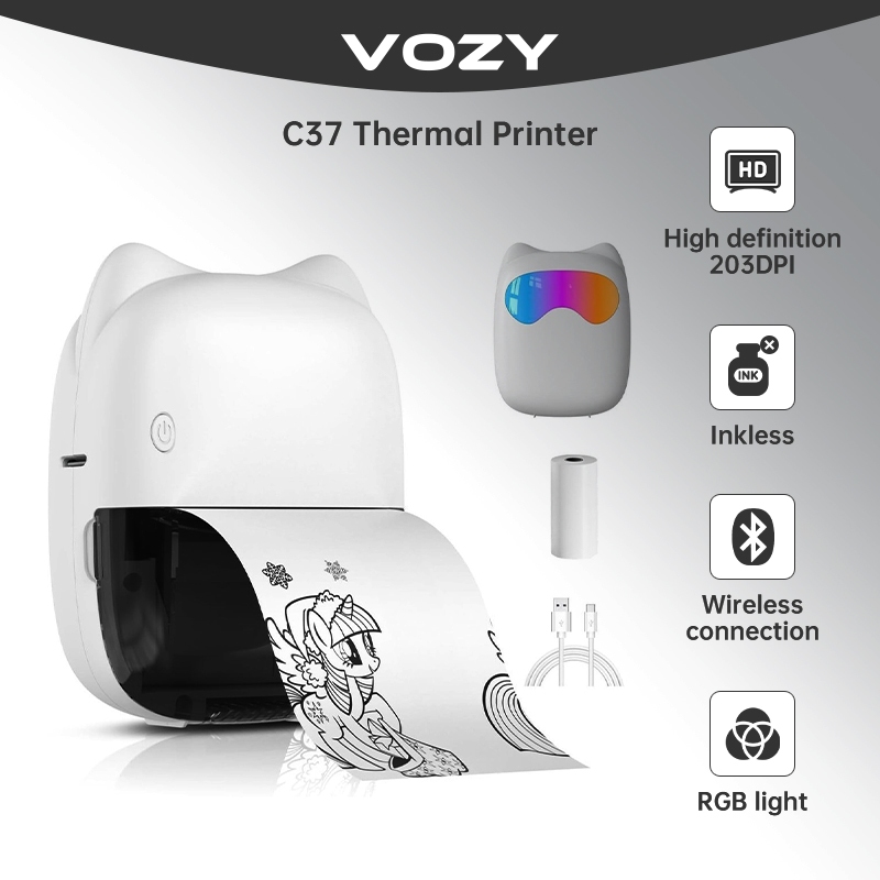 VOZY Mini Pocket Printer Portable Thermal Printer Wireless Bluetooth ...