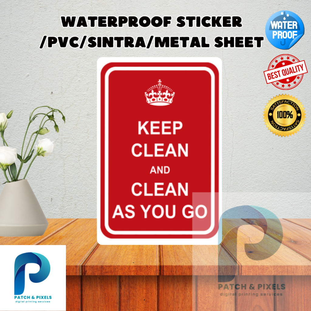 Patch and Pixels Clean as You Go Signage PVC/Sticker | Shopee Philippines