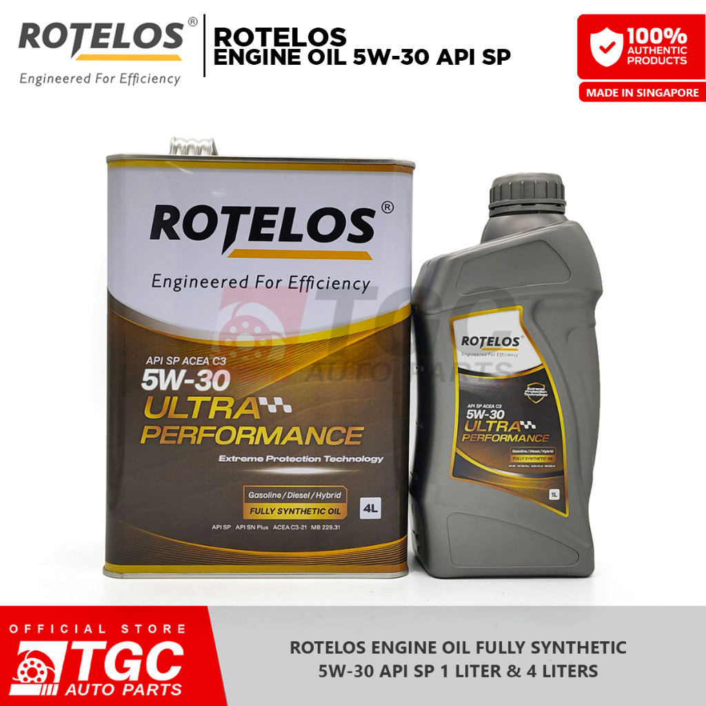 ROTELOS ENGINE OIL FULLY SYNTHETIC 5W-30 API SP ACEA C3 ULTRA PERFORMANCE (4 LITERS) (1 LITER ...