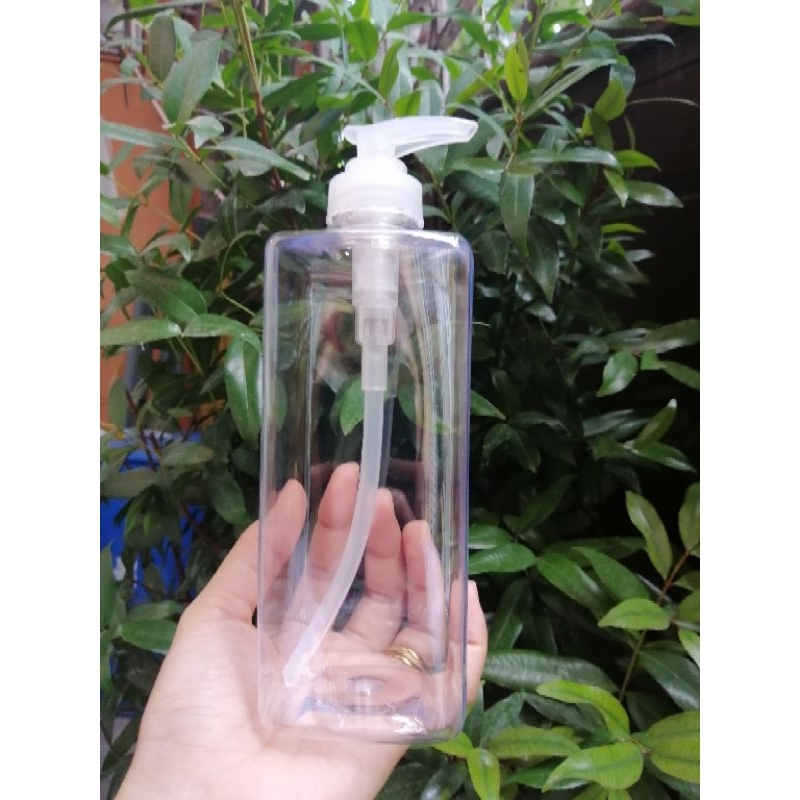 500ml PET Square Pump Bottle Plastic Bottles with Lotion Pump Plastic ...