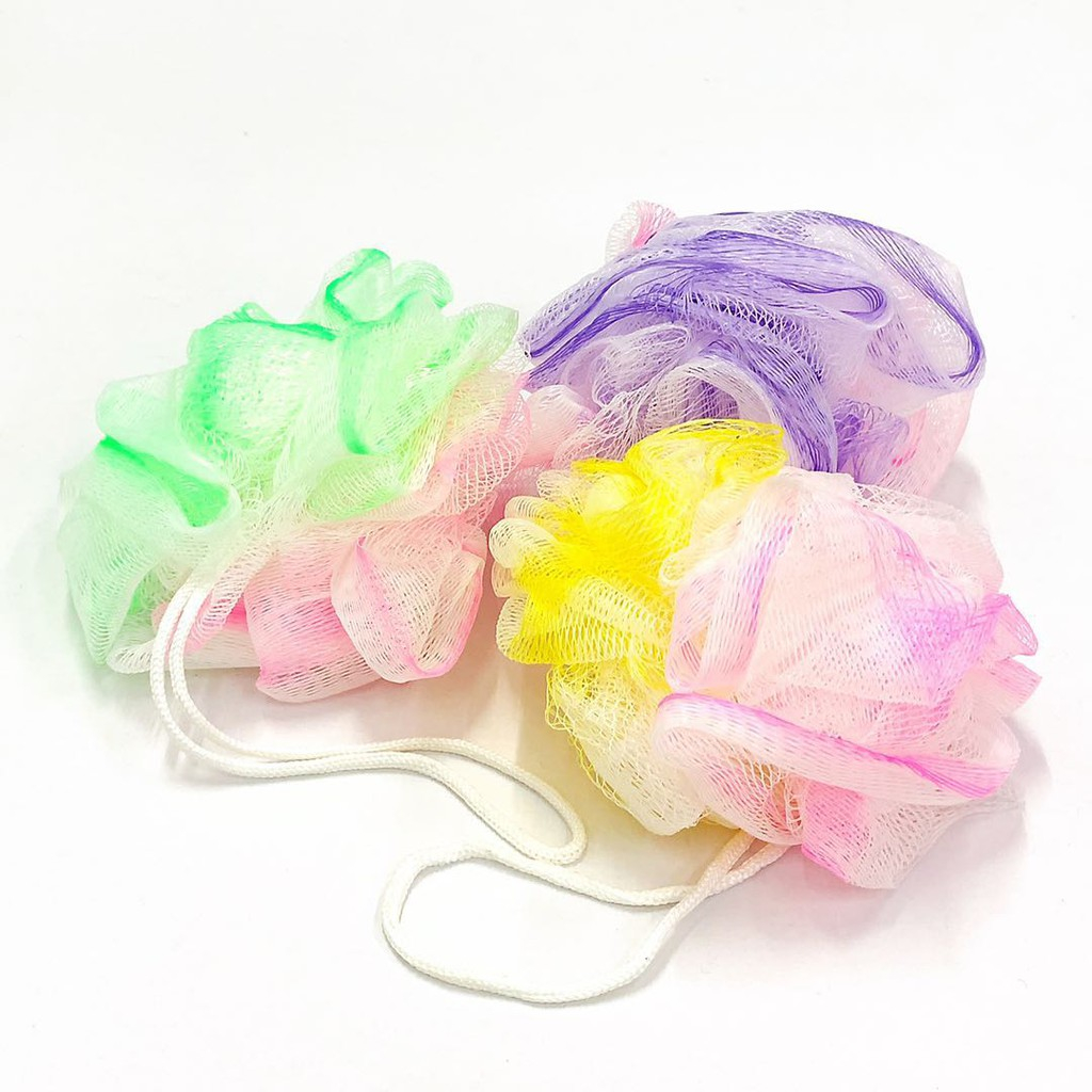 Bath Sponge Loofah Lather Mesh Pouf Shower Puff Soft Body Wash Ball ...