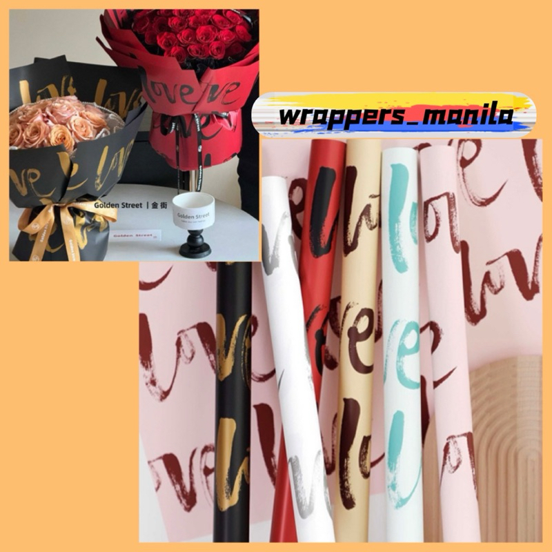 20pcs Love Letter Wrappers Bouquet Wrapping Paper (Waterproof) | Shopee ...