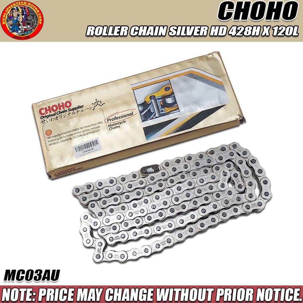 CHOHO ROLLER CHAIN SILVER HD 428H X 120L (MC03AU) | Shopee Philippines