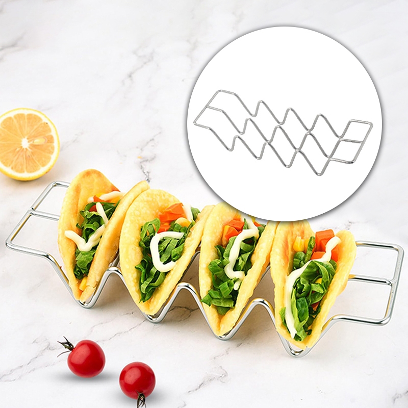 Taco Holder Stainless Steel Taco Rack 4 grid Taco Tray Each Rack Holds ...