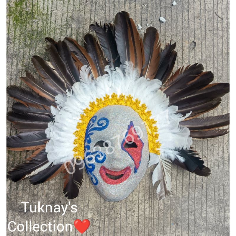 Colorful Mask with colorful feathers for MASKARA FESTIVAL | Shopee ...
