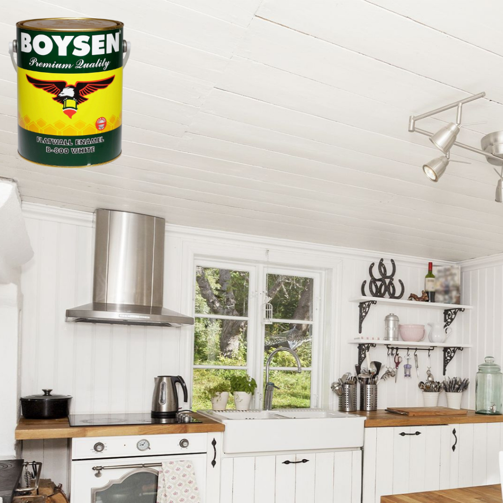 Boysen Flat Wall Enamel White B-800 1 Liter for Wood and Metal Primer ...