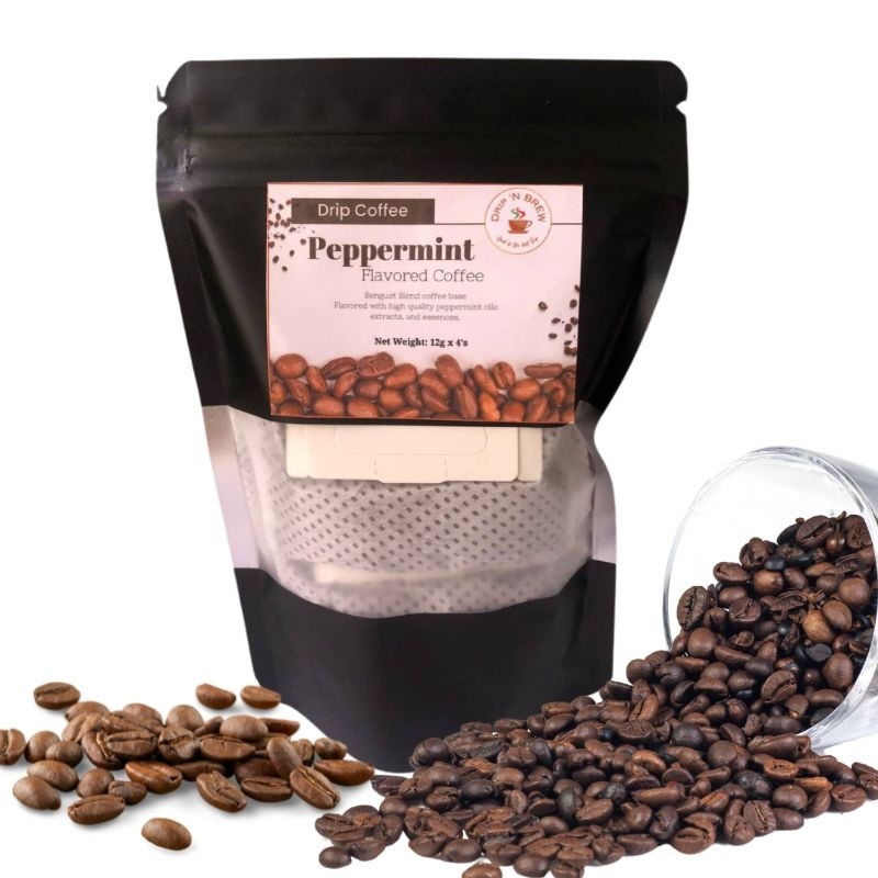 4-Pack Peppermint Flavored Drip Coffee in Pouch - Ideal Beverage for ...