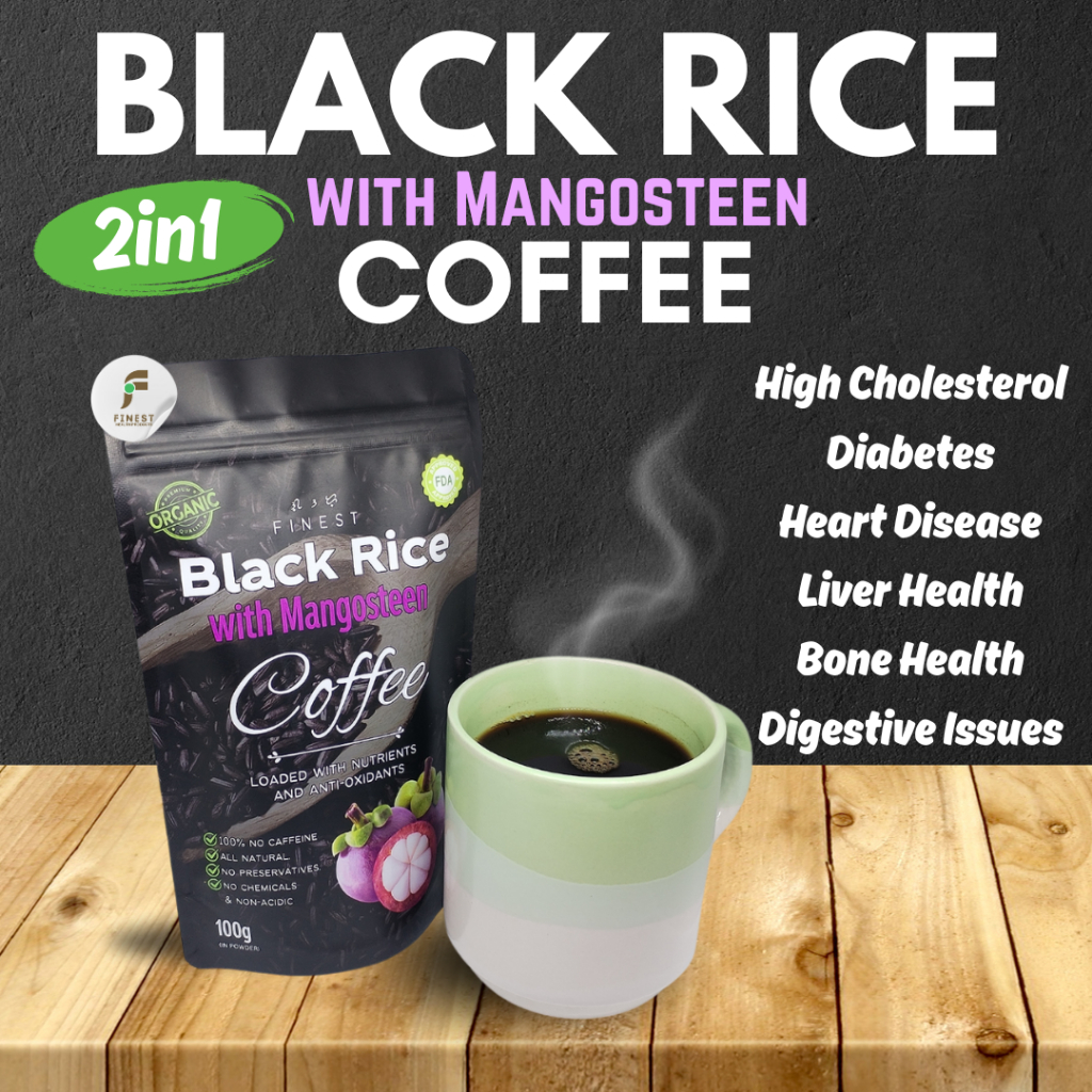 Finest PREMIUM 2in1 Black Rice Coffee Mix Herbal Coffee with Mangosteen ...